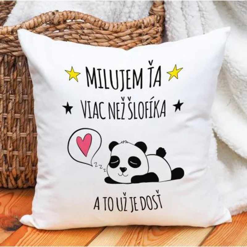 Vankúš Milujem Ťa viac než šlofíka - ATHOUSE.SK